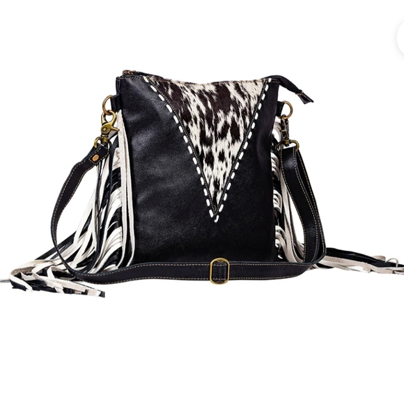 Myra Bag | Bags | Myra Bag Western Fringe Hairon Hide Embossed Leather ...
